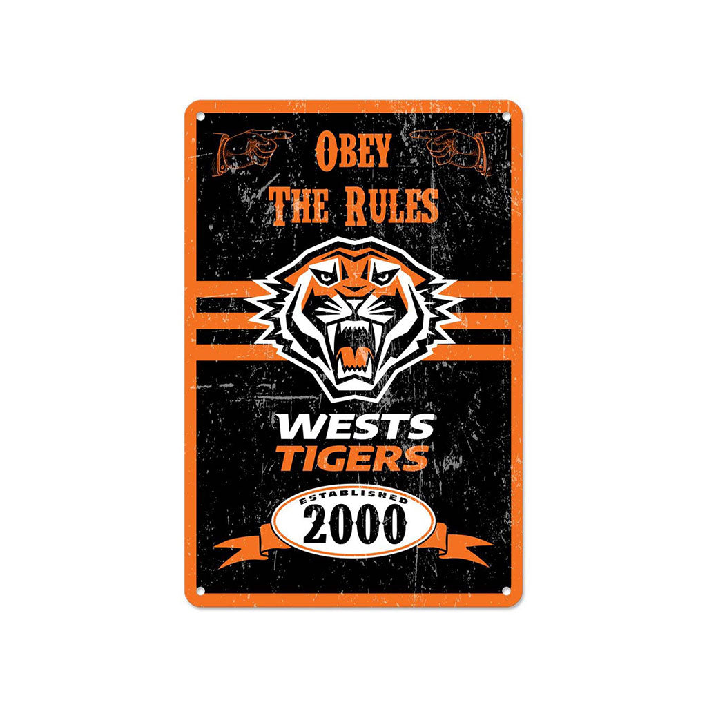 Wests Tigers Retro Metal Sign – Jerseys Megastore