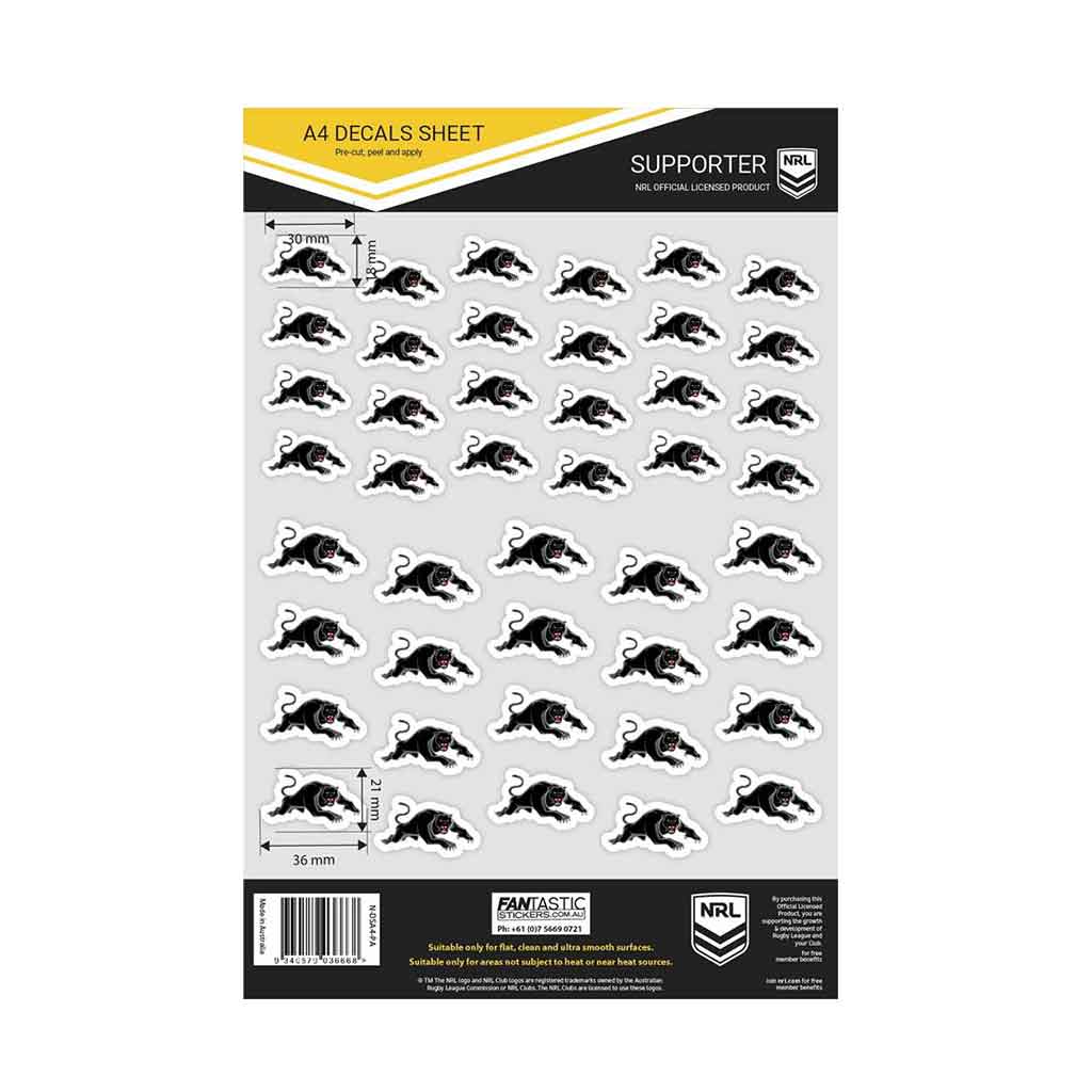 Penrith Panthers A4 Decals Sheet – Jerseys Megastore